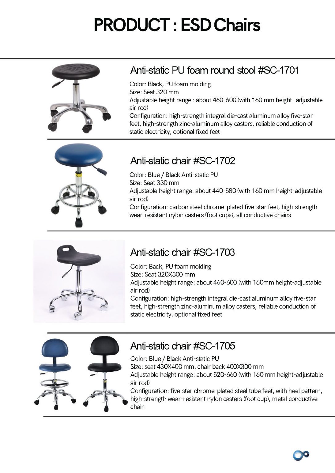 ESD Chairs & ESD Rack - BW INFINITY